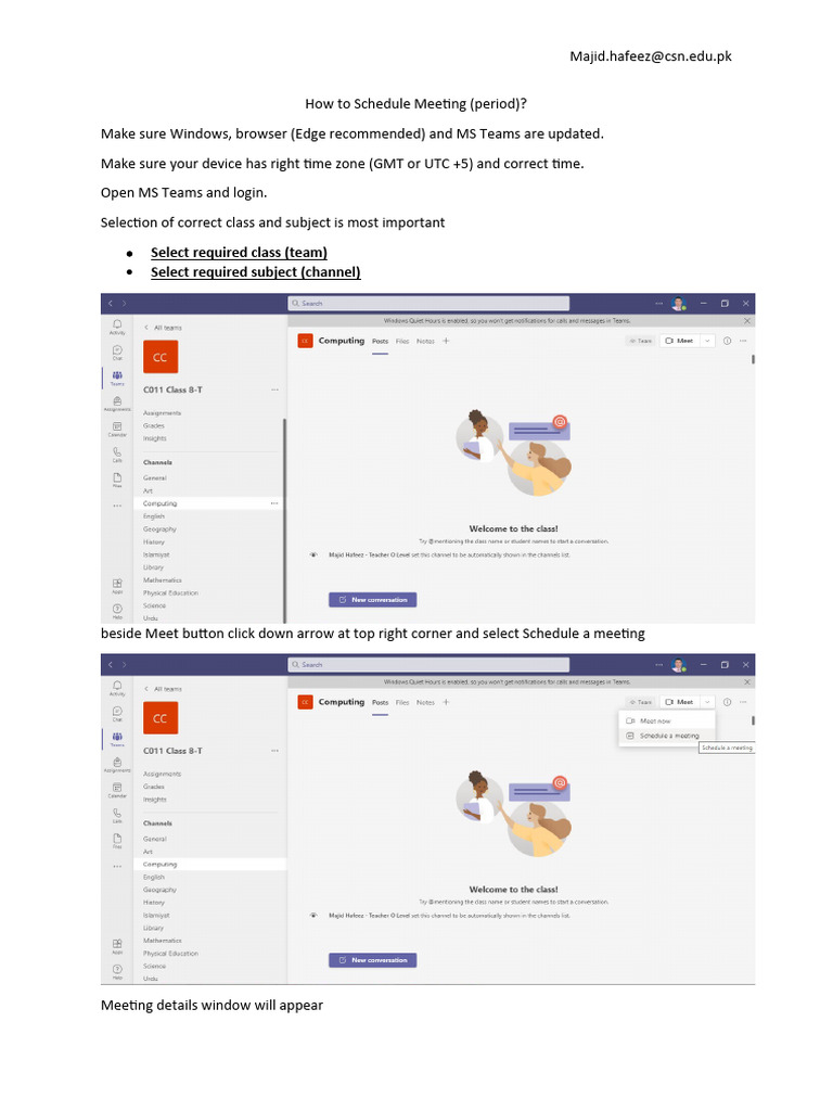 How To Schedule Meeting | PDF | Computer Architecture | Microsoft Windows