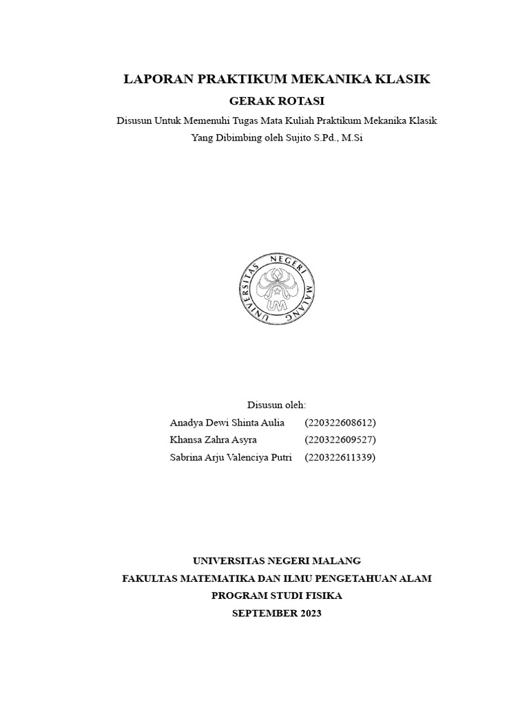 4 - LAPORAN PRAKTIKUM GERAK ROTASI Baru | PDF