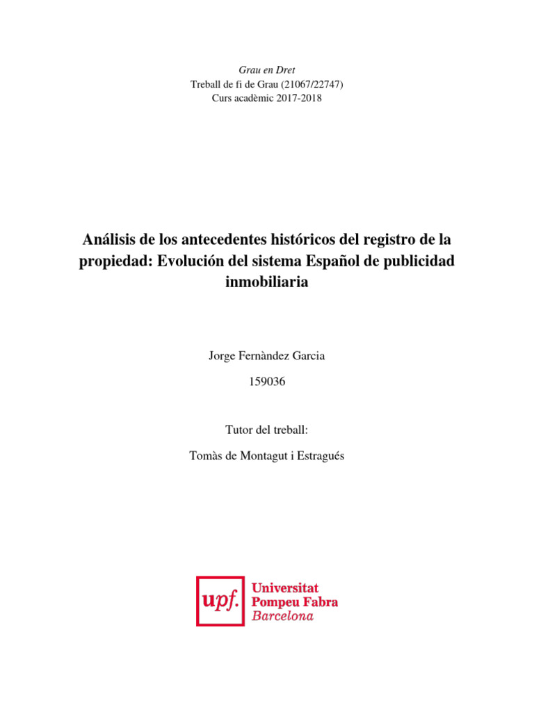 Jorge Fernandez GarciaTFG | PDF | Préstamo hipotecario | Ley de hipotecas Jorge Fernandez GarciaTFG | PDF | Préstamo hipotecario | Ley de hipotecas