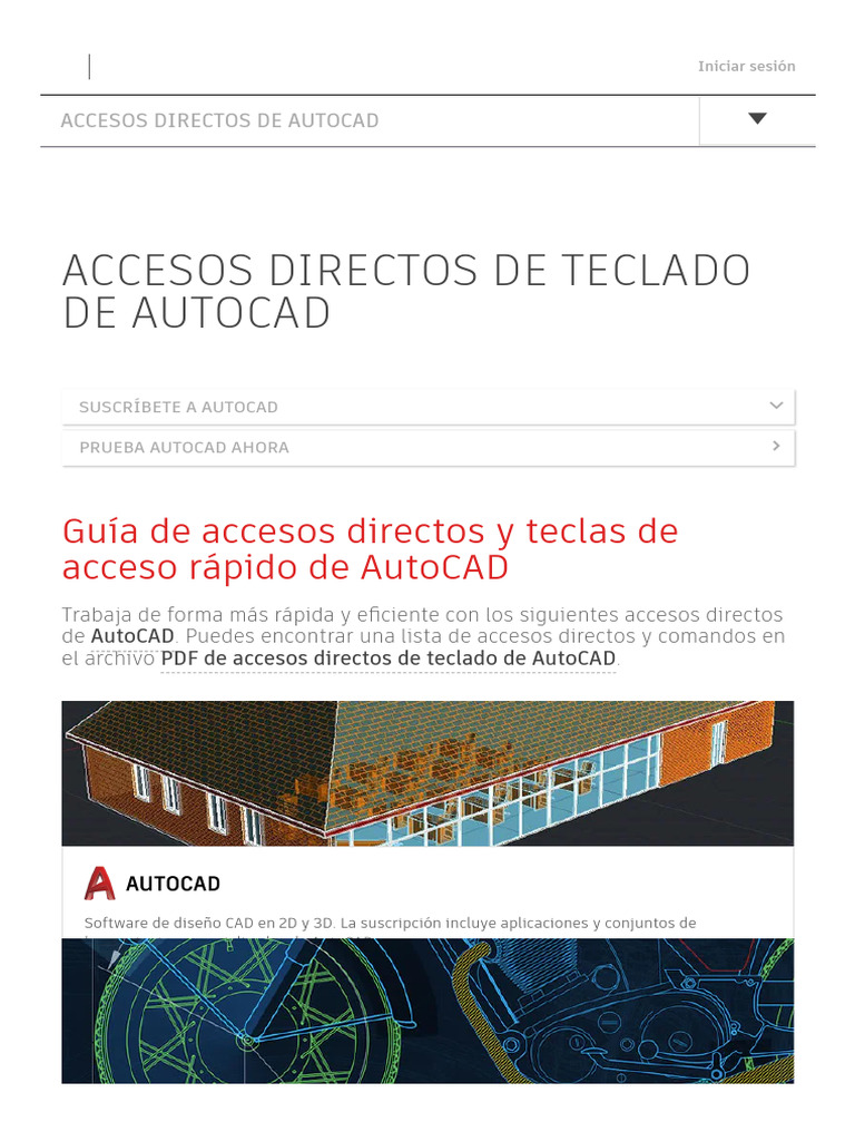 Guía de Comandos y Atajos de Teclado de AutoCAD - Autodesk | PDF | Cad ...