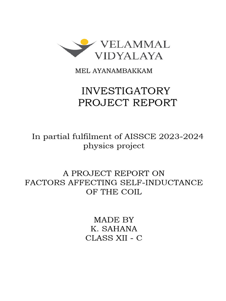 Investigatory Project Physics - Class 12 | PDF