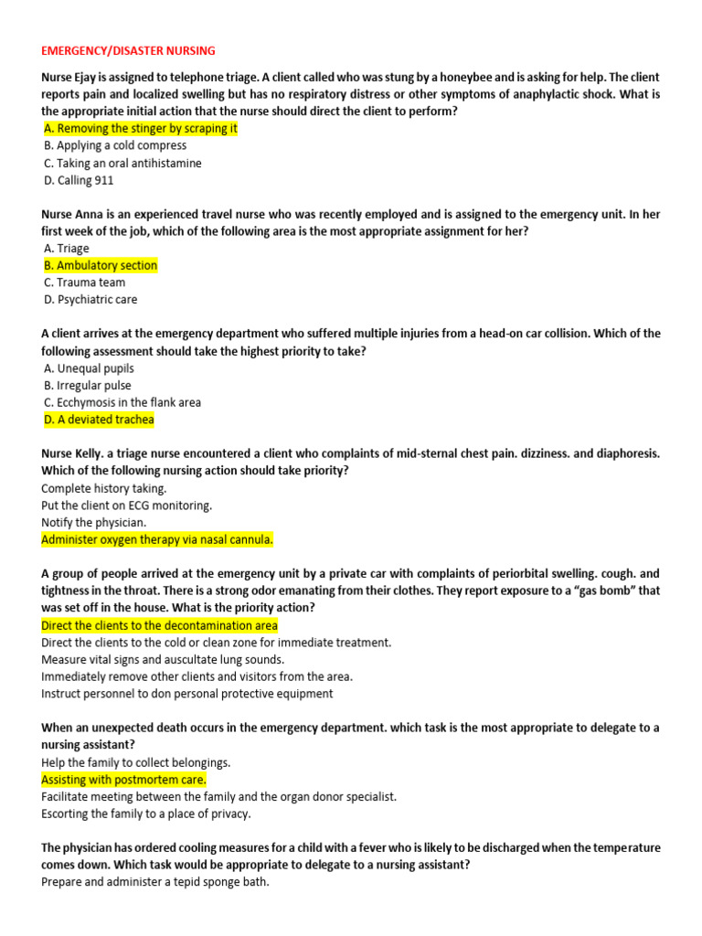 Edn Reviewer | PDF | Emergency Department | Injury