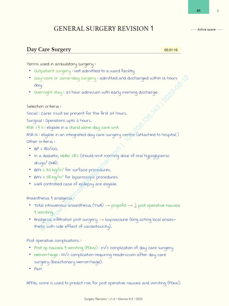 General Surgery Revision Guide | PDF | Shock (Circulatory) | Surgery