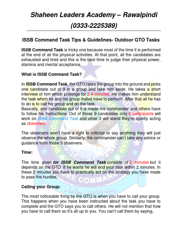 Command Tasks Pdf
