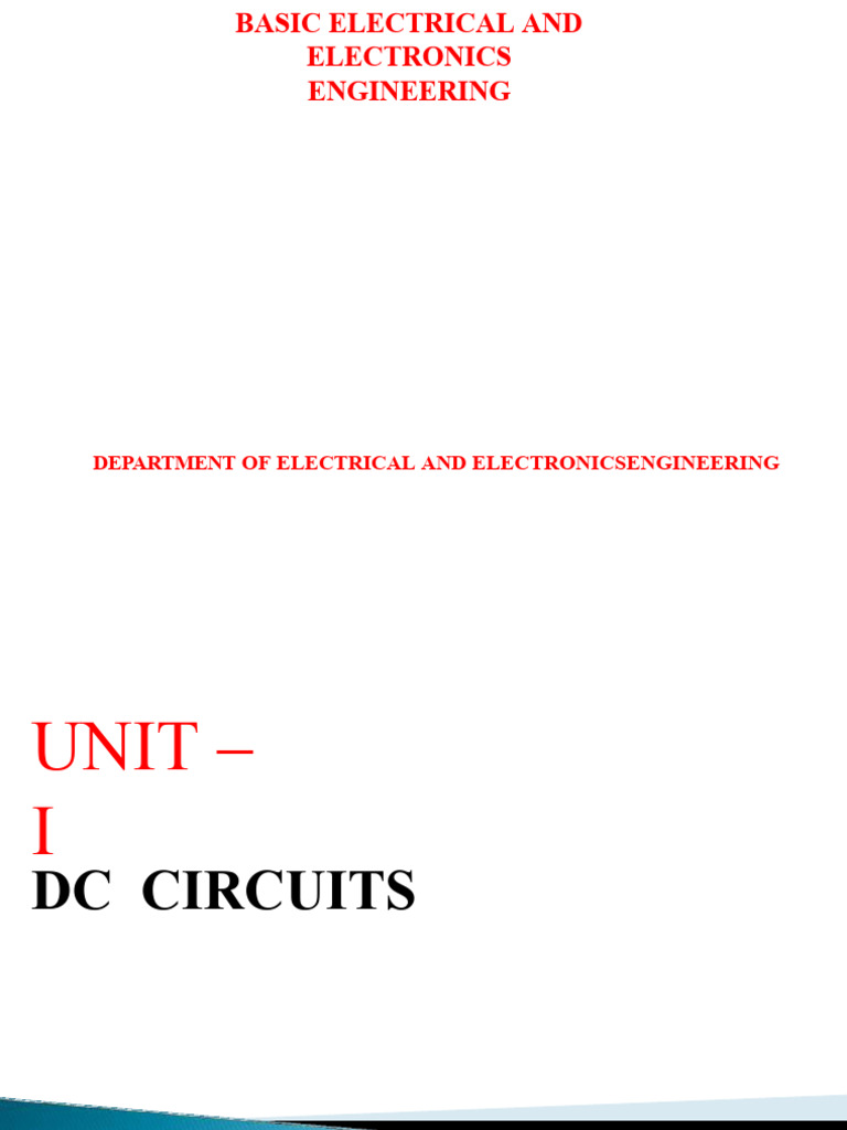 BEE-Unit - I | PDF | Electrical Network | Voltage