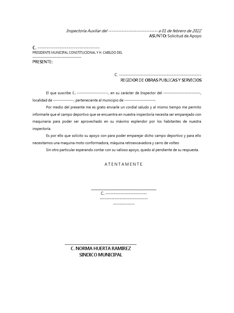 Oficio para Solicitar Apoyo | PDF