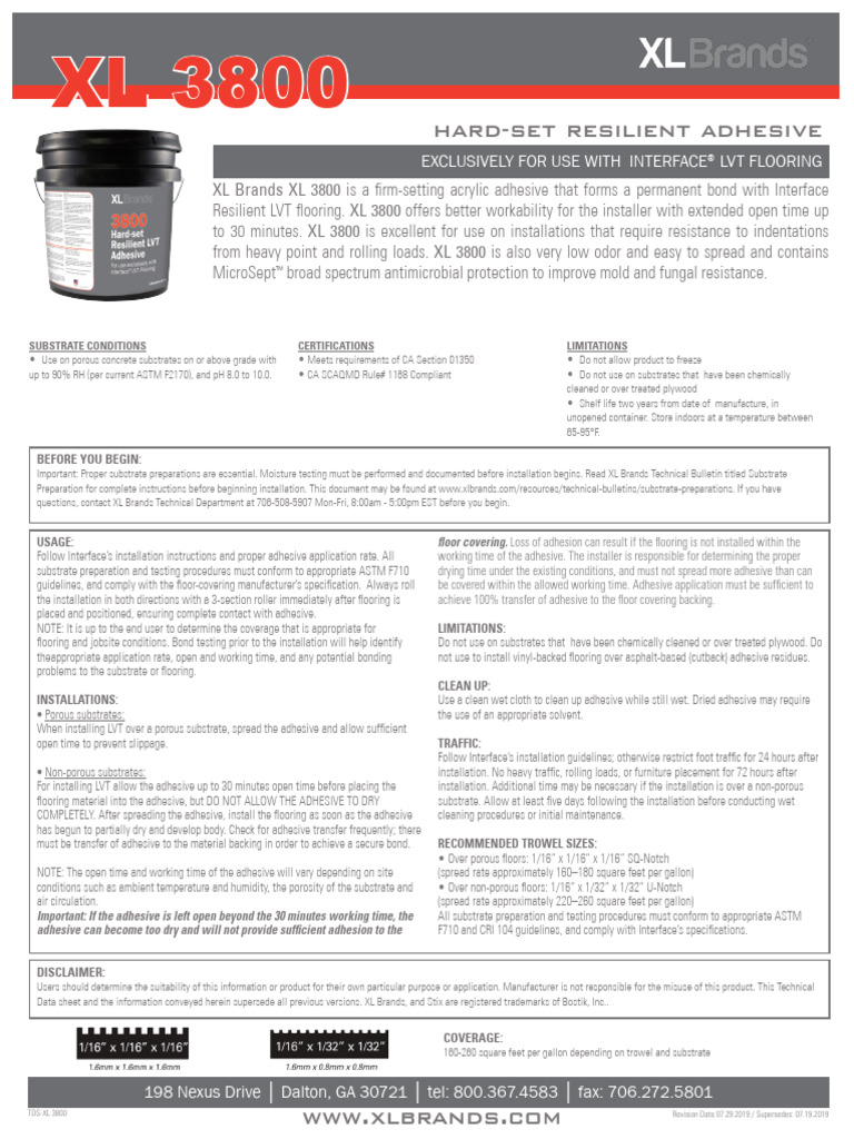 Adhesive 3800 Tech Data 2019 | PDF