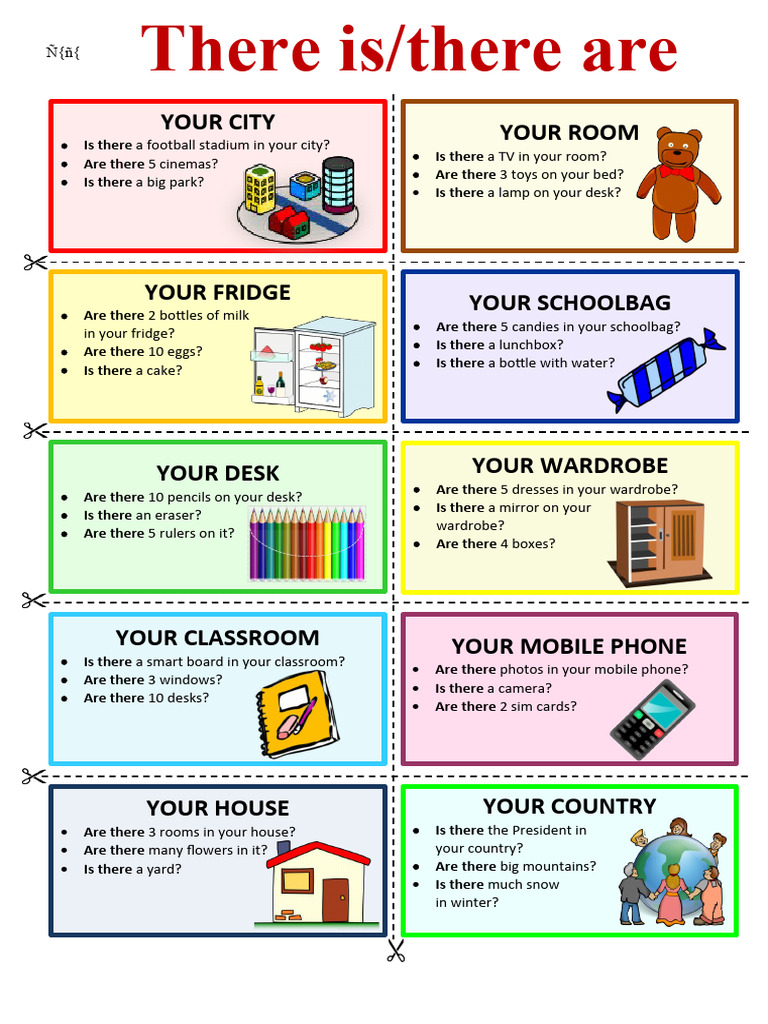 There Isthere Are Speaking Cards CLT Communicative Language Teaching Resources Conv 111328 | PDF
