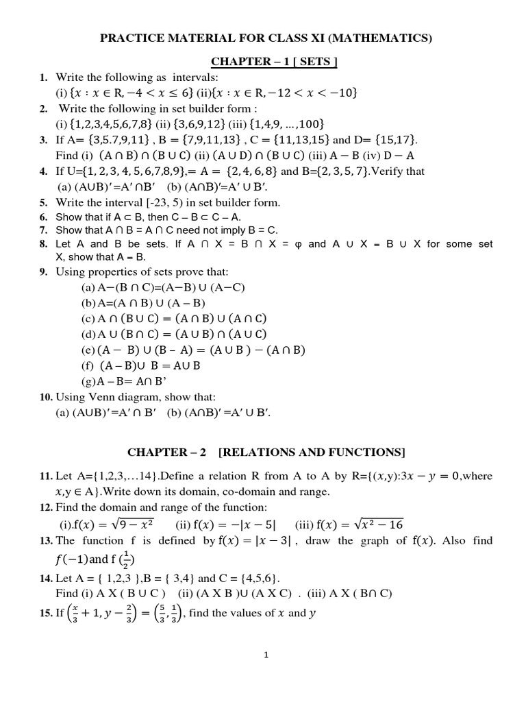 11 Revision Material Maths | PDF