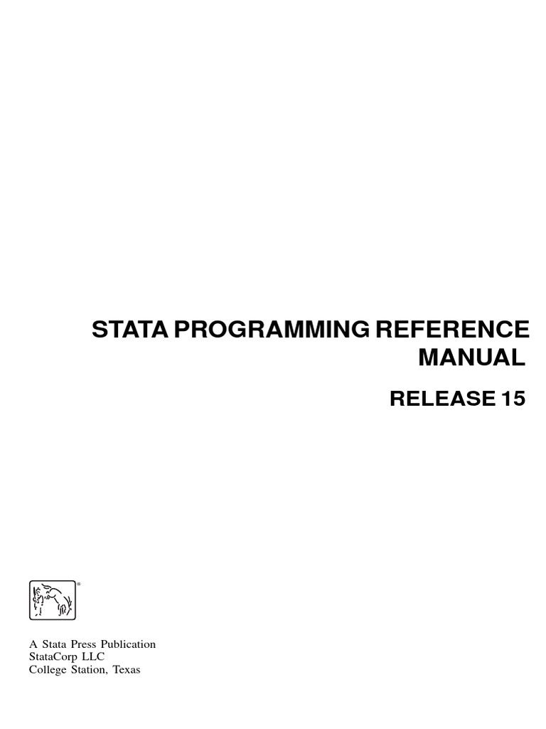 Stata Programming Reference Manual: Release 15 | PDF | Matrix (Mathematics) | Computer Science