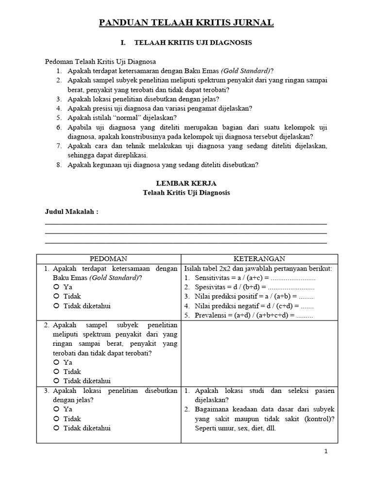 Panduan Telaah Kritis Jurnal | PDF | Pengembangan Diri | Sains & Matematika