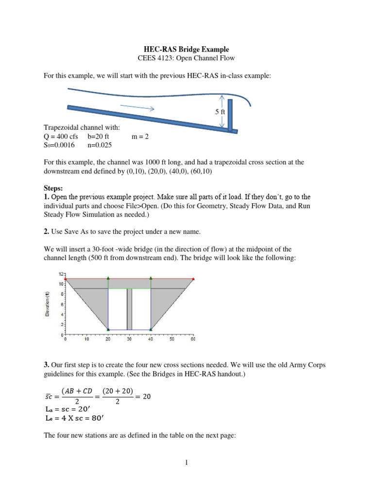 HEC-RAS Bridge Example | PDF | Civil Engineering
