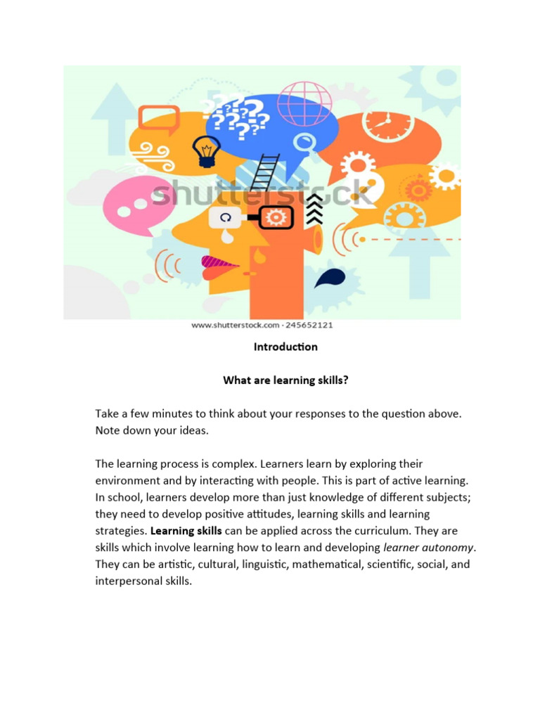 Essential Learning Skills in Education | PDF | Art | Computers