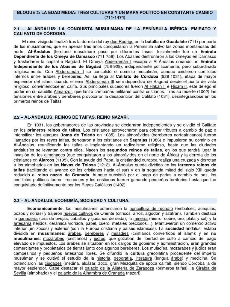Bloque 2 Historia De España Pdf