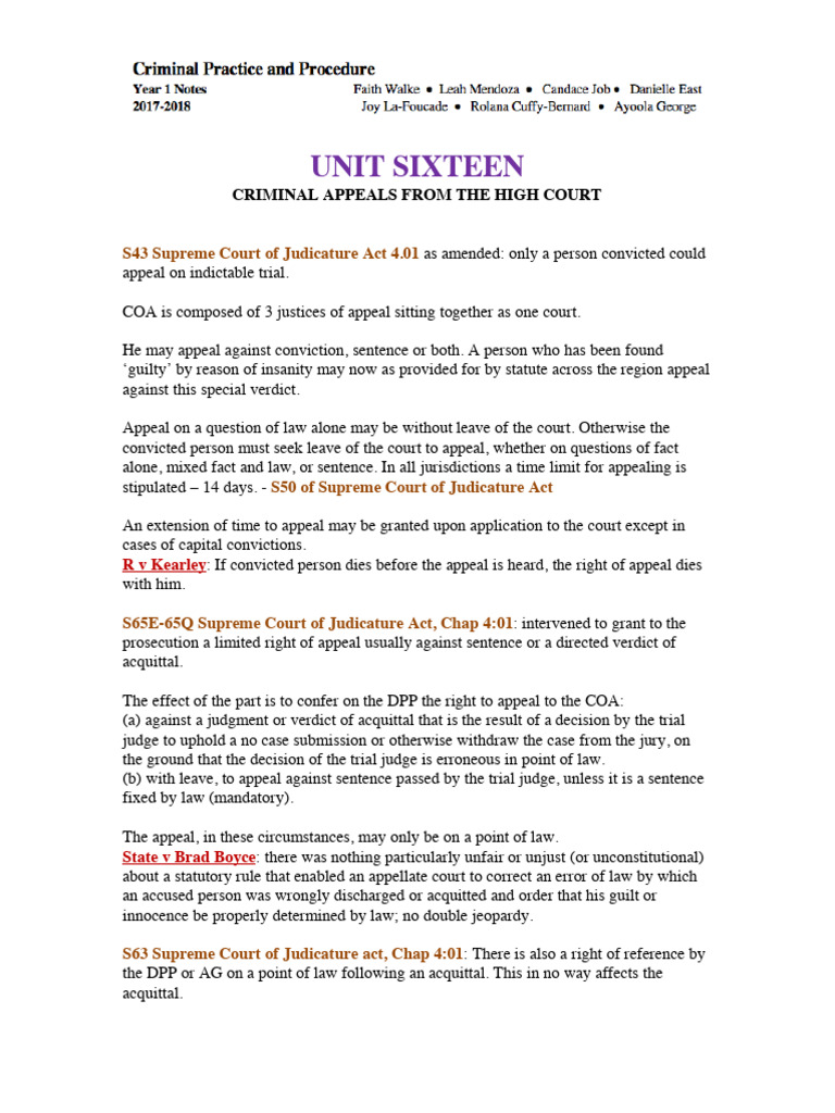 Crim Prac - Proc - Unit 16 | PDF