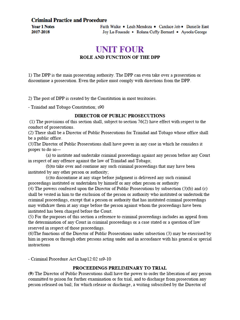 Crim Prac - Proc - Unit 4 | PDF
