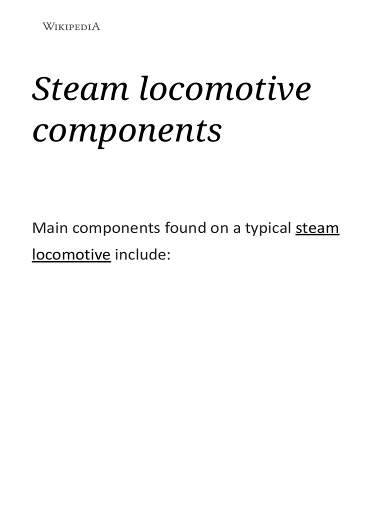 Steam Locomotive Parts Guide | PDF