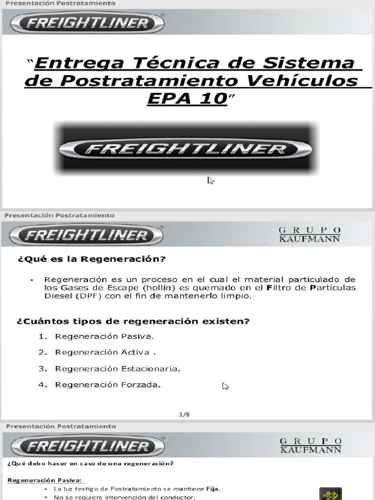 Regeneración Freightliner DPF DEF | PDF