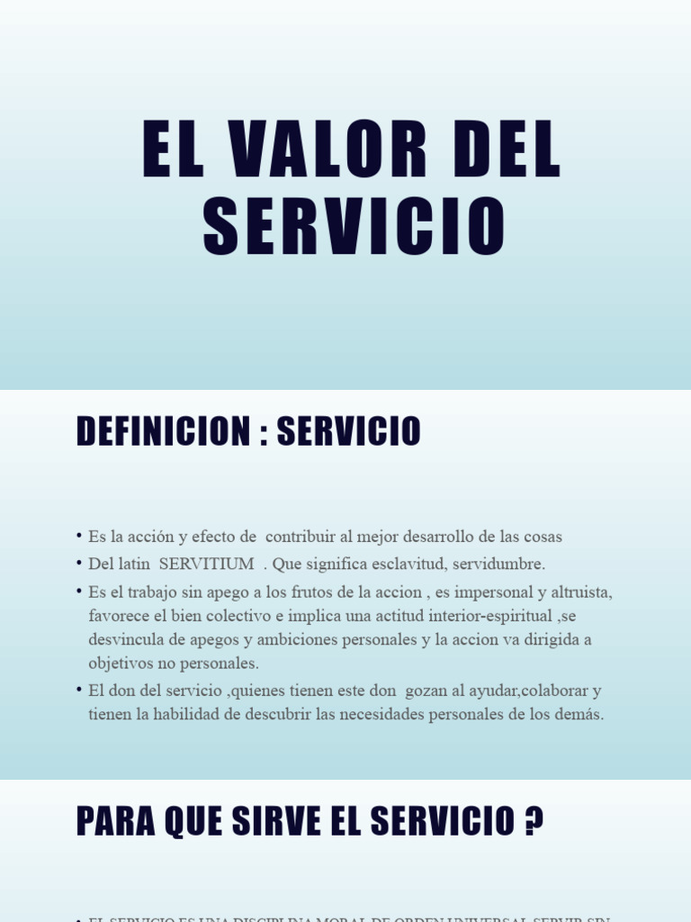 El Valor Del Servicio | PDF