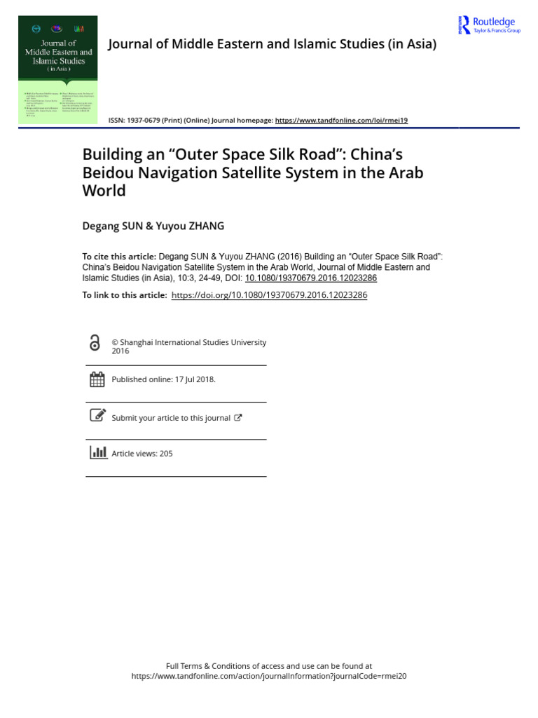 Building An Outer Space Silk Road China S Beidou Navigation Satellite ...
