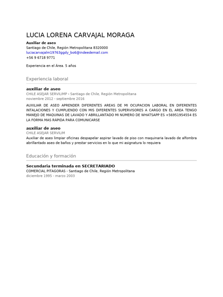 Cv Lucia Lorena Carvajal Morag A | PDF