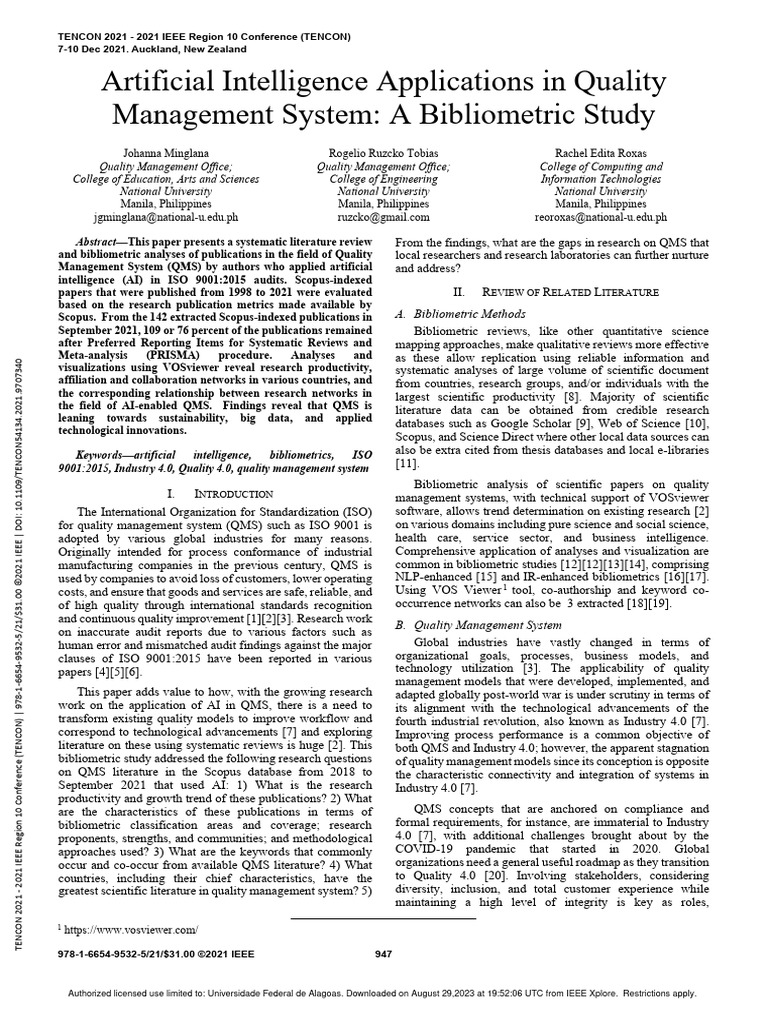 AI in Quality Management Systems Study | PDF | Computers