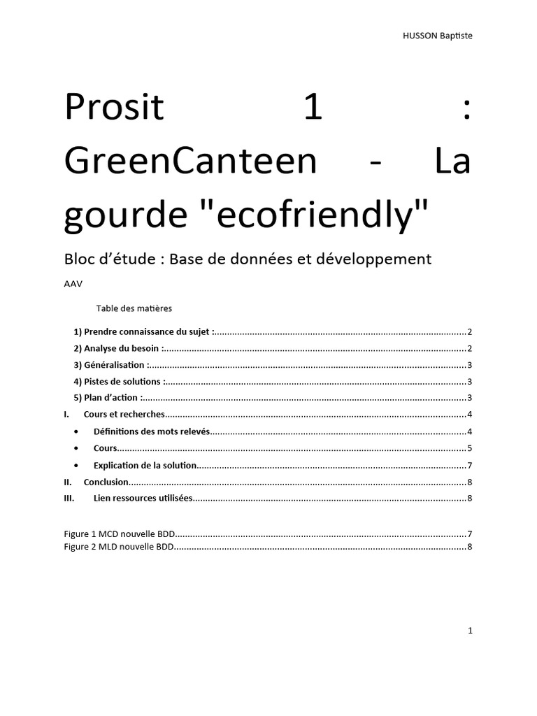 Gourde éco-responsable : étude des matériaux | PDF