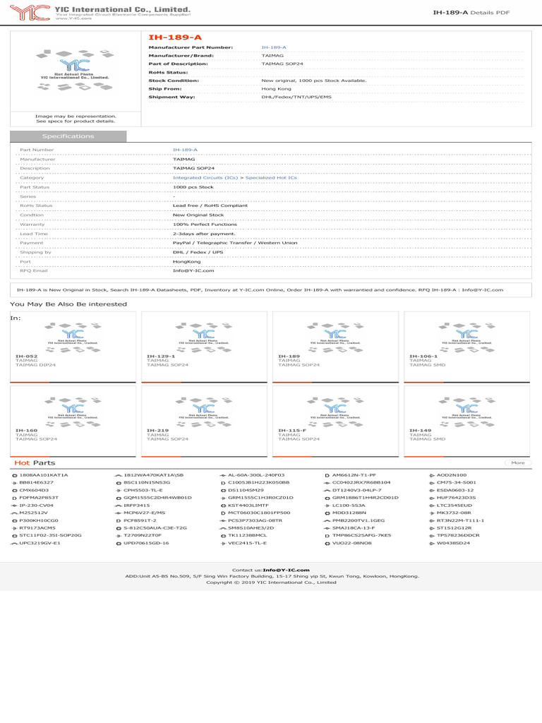 Specifications: Parts | PDF