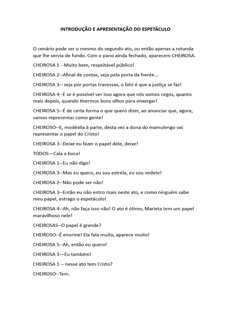 Introdução e Apresentação Do Espetáculo | PDF Introdução e Apresentação Do Espetáculo | PDF