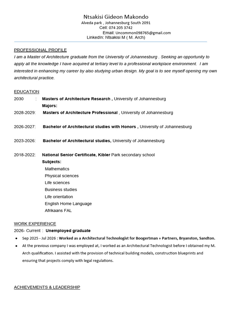 CV Template 2020.zp193077 | PDF | University | Bachelor's Degree