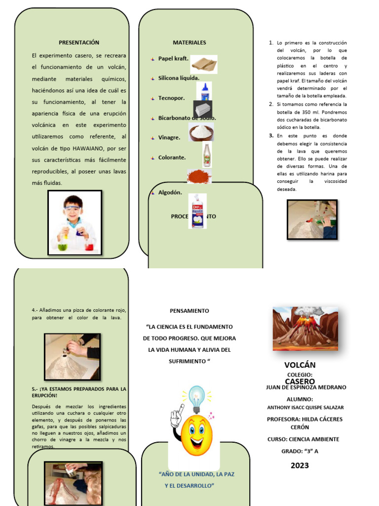 Triptico Volcán | PDF | Volcán | Materiales