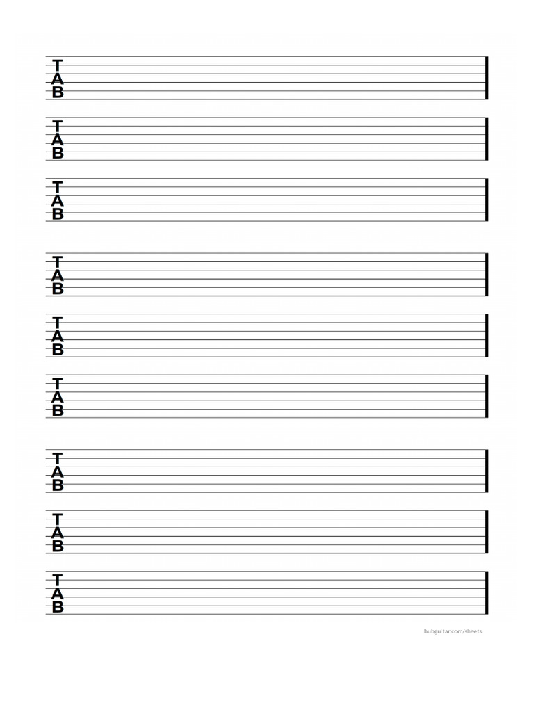 Printable Guitar Sheets - Hub Guitar - Hub Guitar 2 | PDF