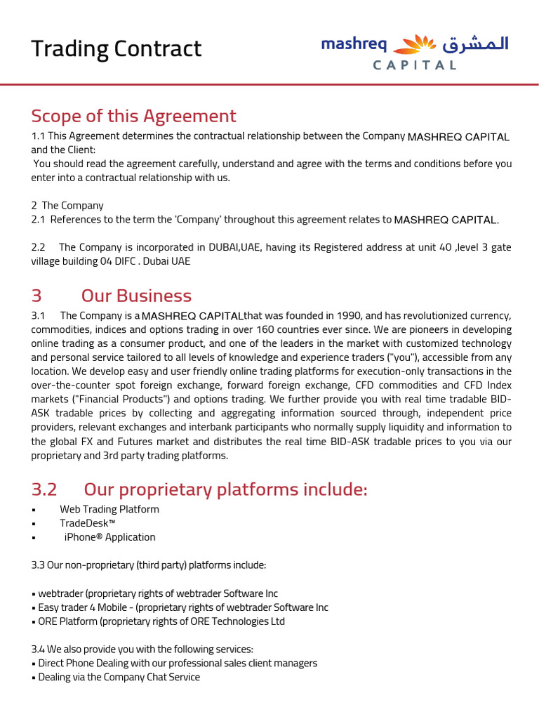 Mashreq - Contract | PDF
