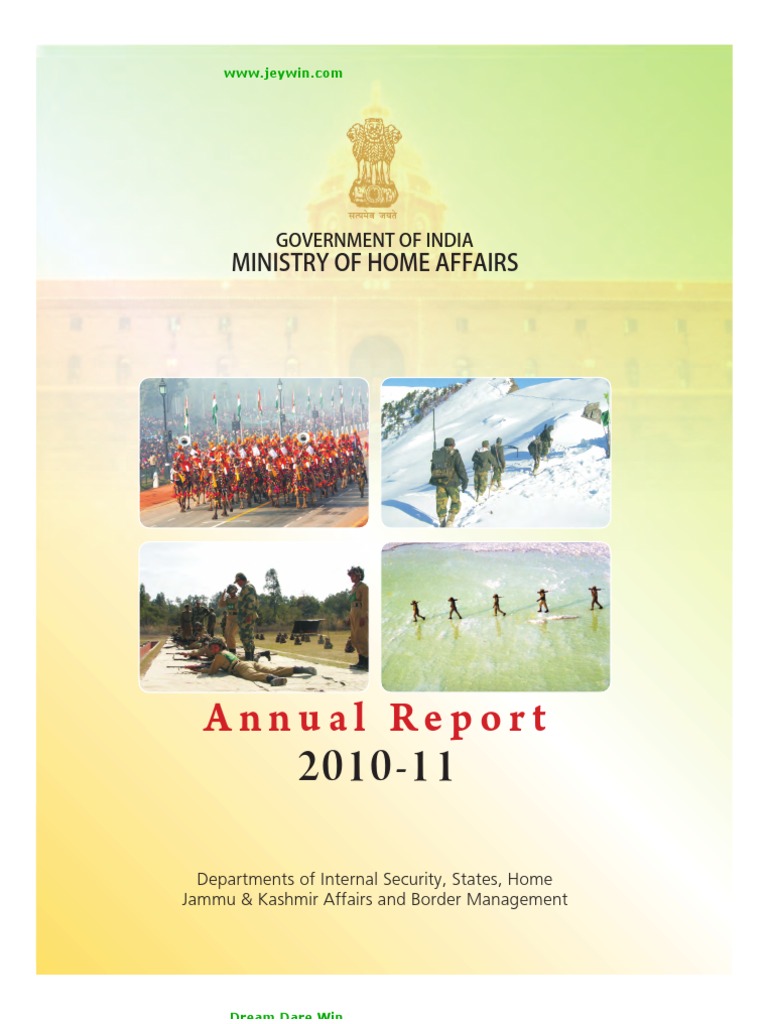 2010 2011 Annual Report of Ministry of Home Affairs | PDF | National ...