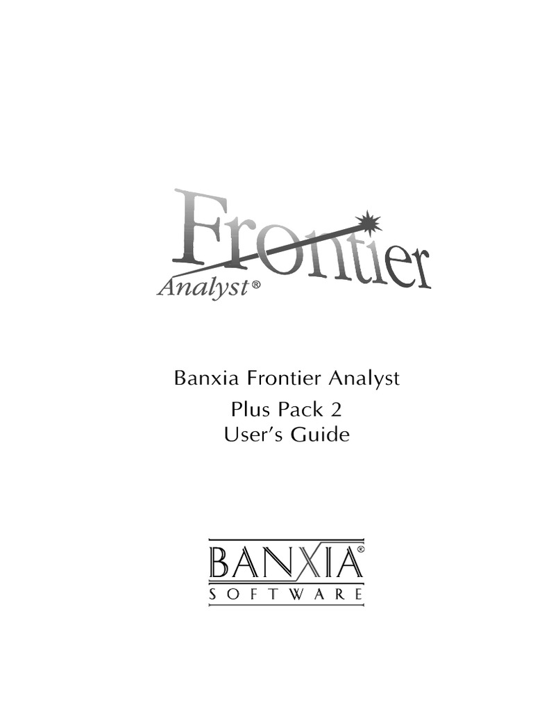 Frontier Analyst PlusPack2 Manual | PDF | World Wide Web | Internet & Web