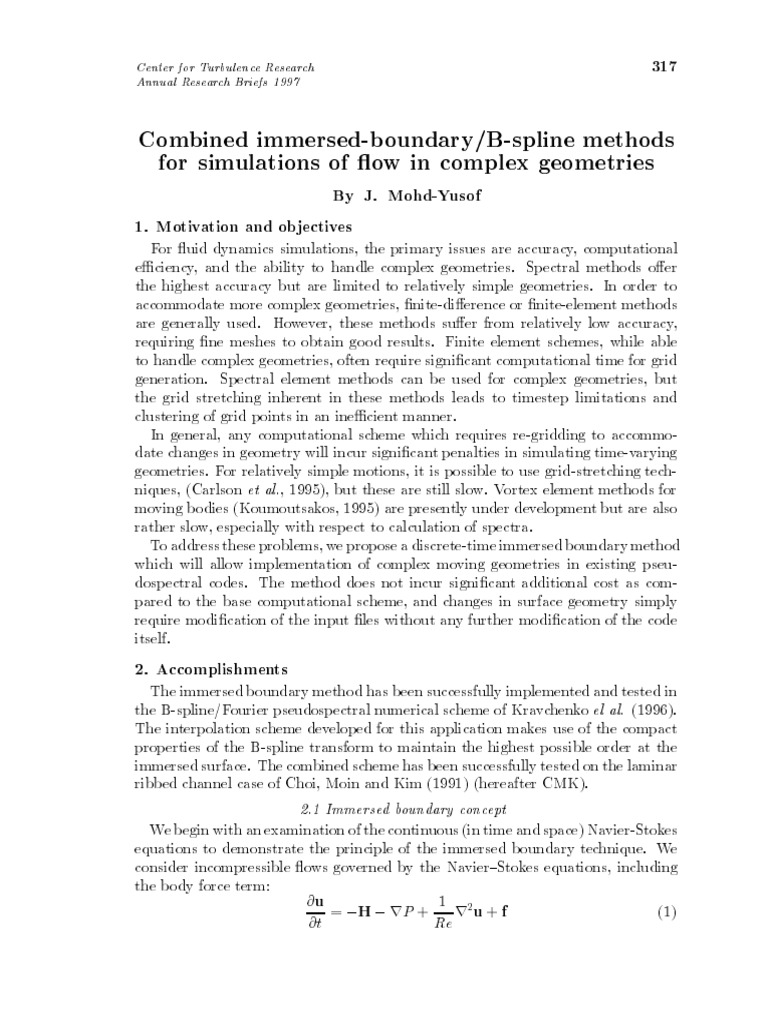 Combined Immersed Boundary Bspline Methods | PDF