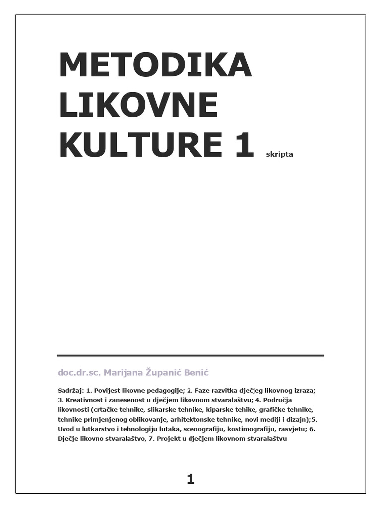 Likovna Kultura Skripta | PDF