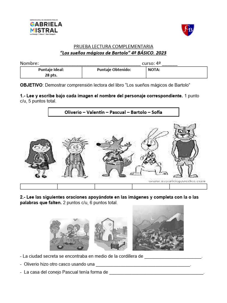 Prueba Los Sueños Mágicos de Bartolo | PDF | Hogar, jardinería y ...