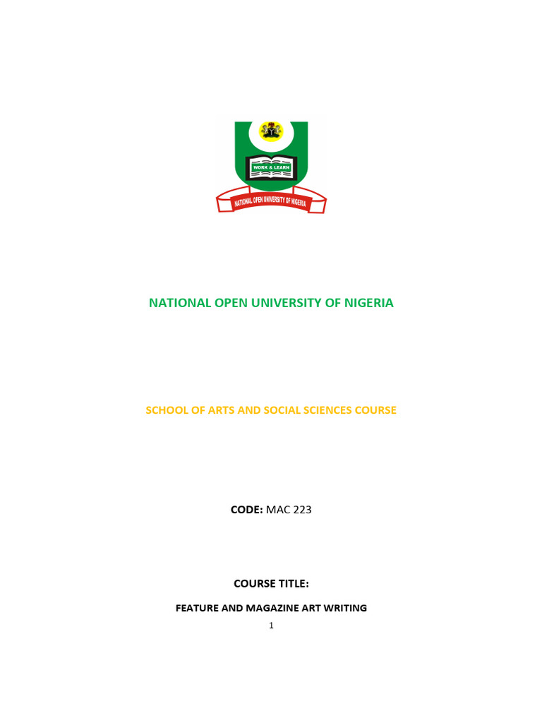 MAC 223: Feature & Magazine Writing Guide | PDF | News | Newspapers