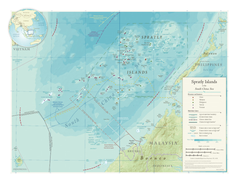 Spratly Islands Maritime Claims Map | PDF