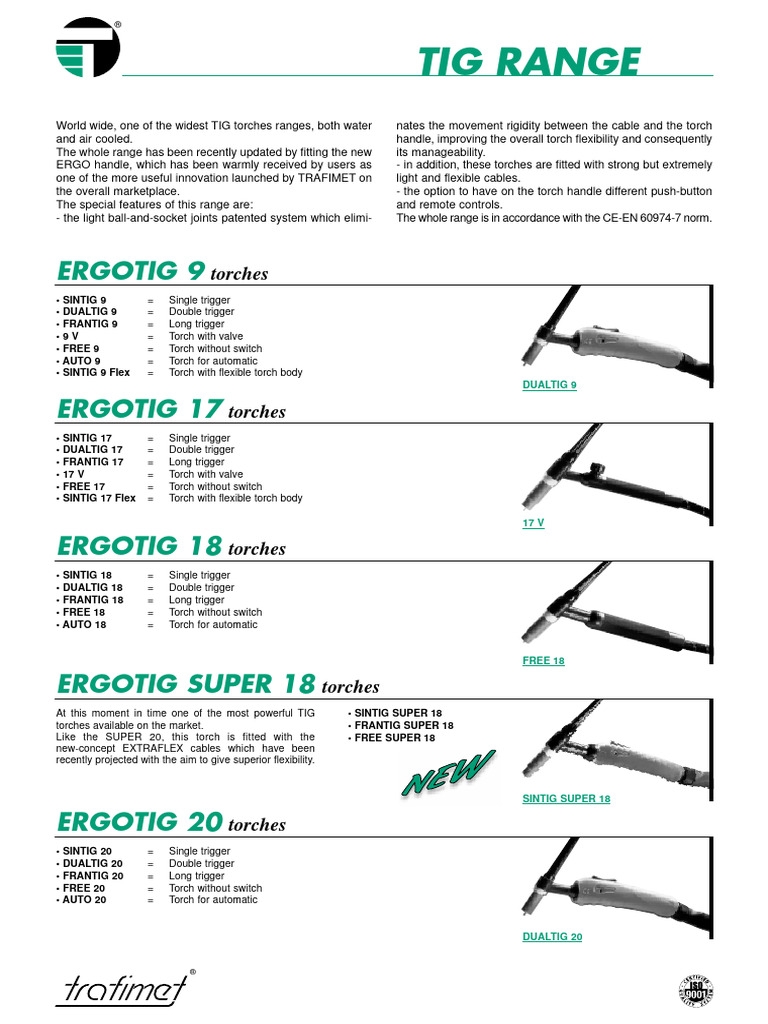 Tig Range: Ergotig 9 | PDF | Technology & Engineering