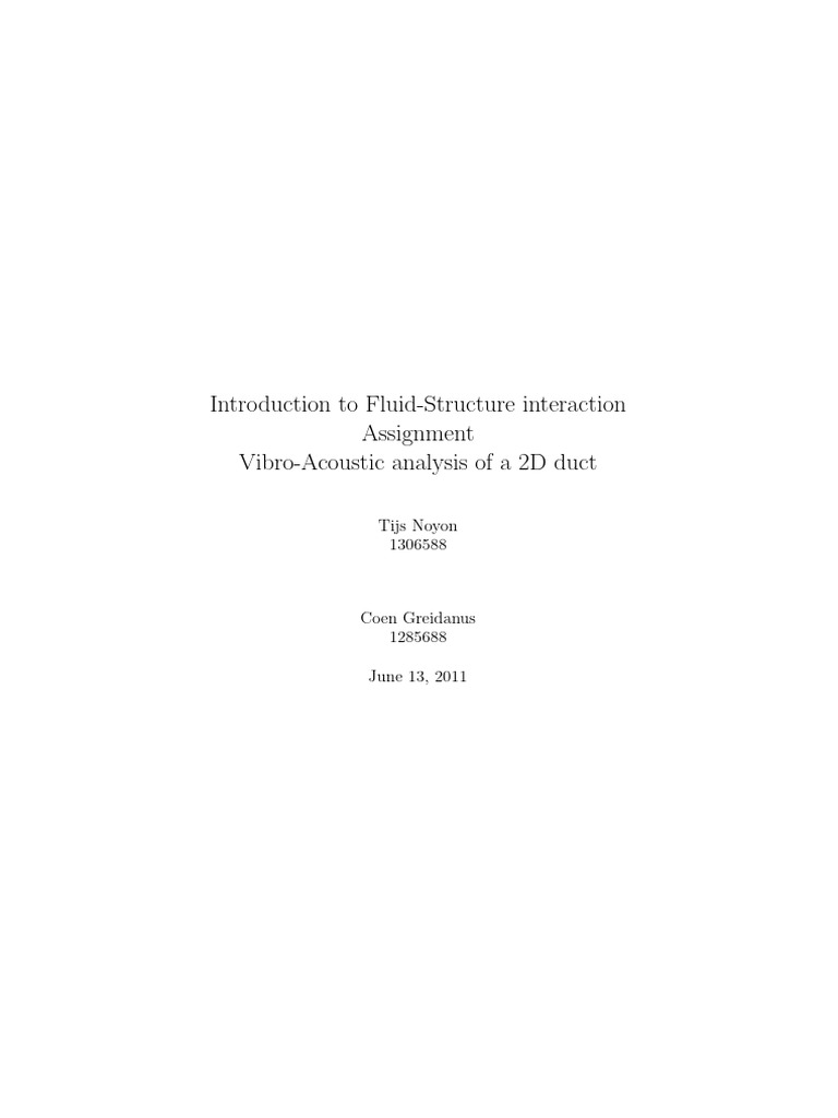 Report Fluid-Structure Interaction | PDF | Acoustics | Normal Mode