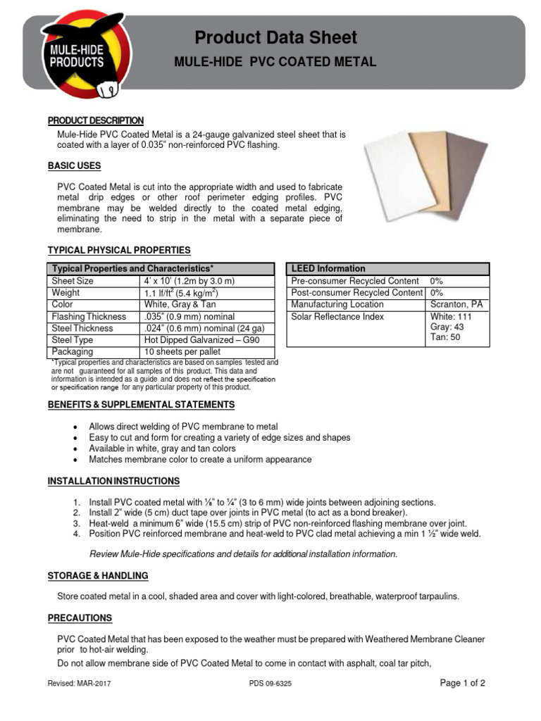PDS PVC Coated Metal | PDF