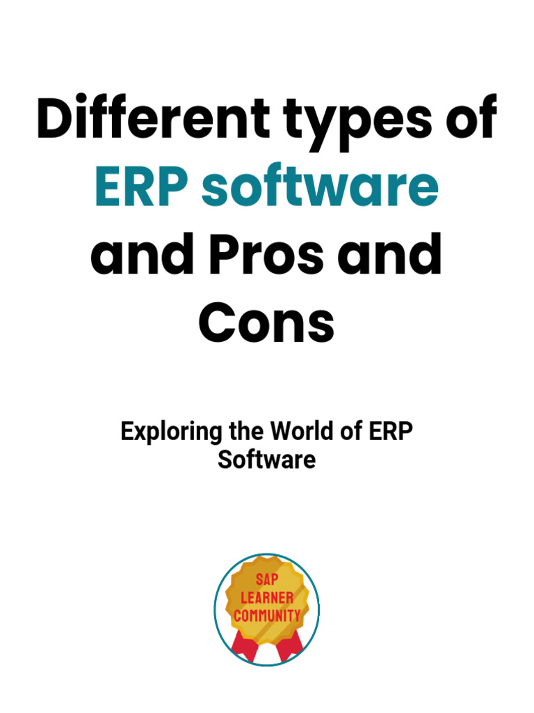 Different Types of ERP Software and Pros and Cons | PDF