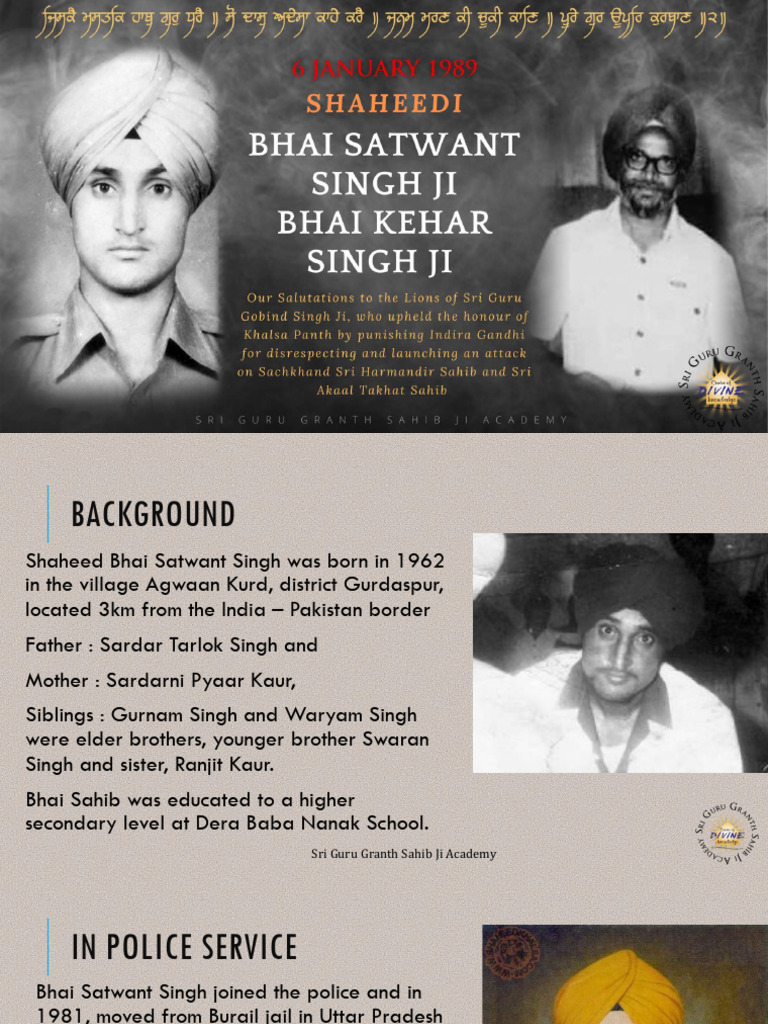 Shaheed Bhai Satwant Singh Ji 2022r | PDF