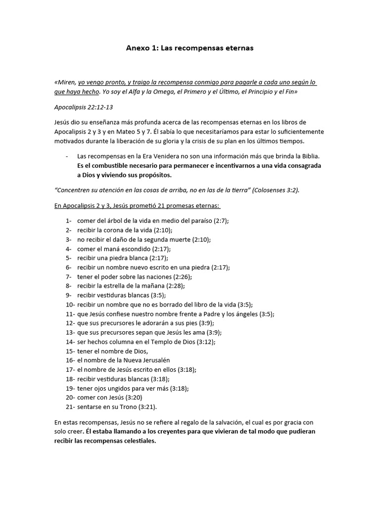 Anexo 1 - Recompensas Eternas | PDF