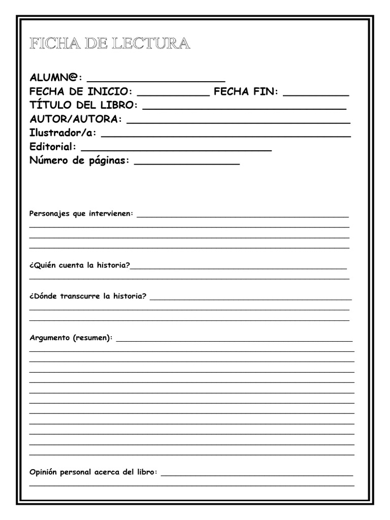 Ficha Lectura Libros | PDF