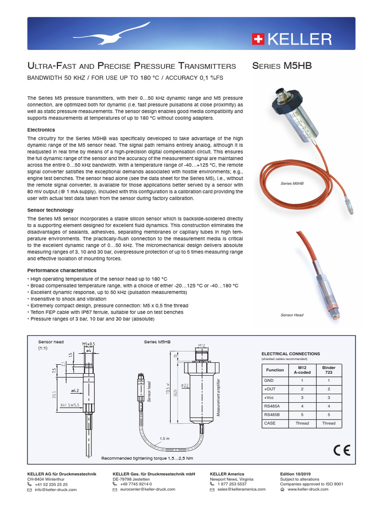 Ultra-Fast and Precise Miniature Pressure Transmitters M5HBe | PDF