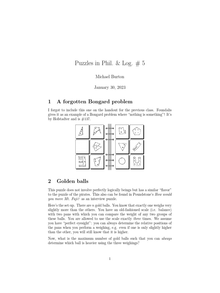 Puzzles 5 | PDF | Mathematics | Logic