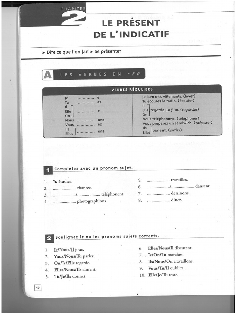 2 Le Présent de L'indicatif | PDF